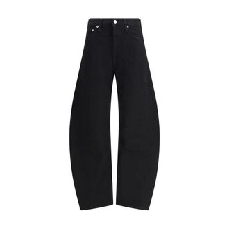 A Gold E High-Waist Luna Pieced Jeans in Schwarz - - Jeans - Damen - Schwarzk - W28