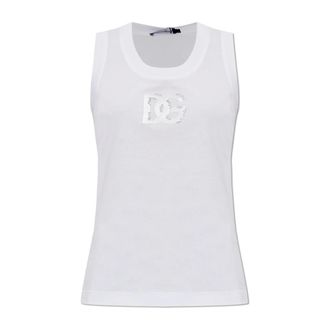 Dolce & Gabbana Oversize Jersey Tanktop - - Tops - Damen - Wei&szlig; - 2XS