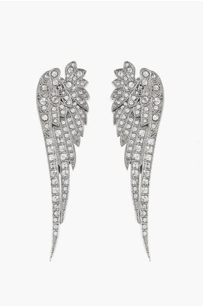 Palm Angels Earrings WINGS STRASS SILVER - TRANSPARE size Unica