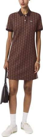 Lacoste Femme, Robes, Brun, Taille: 42 FR Robe Polo &agrave; Motifs G&eacute;om&eacute;triques