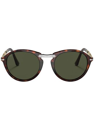 Persol lunettes de soleil &agrave; effet &eacute;cailles de tortue - Vert