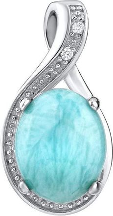 Silvego Damen Anhänger aus 925 Sterling Silber mit natürlichem Larimar