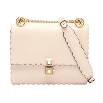 Fendi Pre-owned Mini KAN I Umh&auml;ngetasche aus Leder - - Pre-owned - Damen - Beige - ONE SIZE