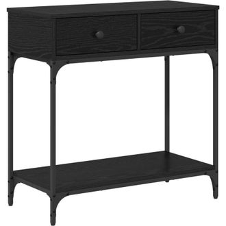 vidaXL Konsolentisch mit Regal Schwarz Eichen-Optik 75 x 34.5 x 75 cm vidaXL