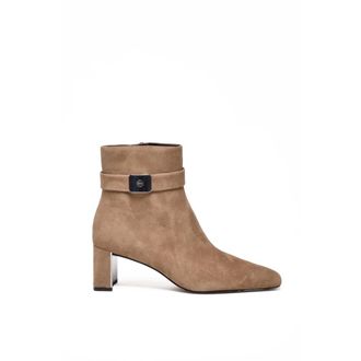 Tory Burch Femme, Chaussures, Beige, Taille: 35 1/2 EU Georgia Bottines &agrave; Talon