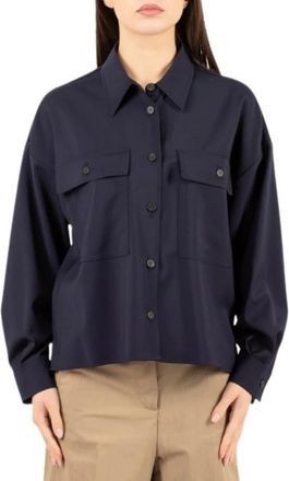 Max Mara Femme, Vestes, Bleu, Taille: 38 FR Mulino Crop Jacket