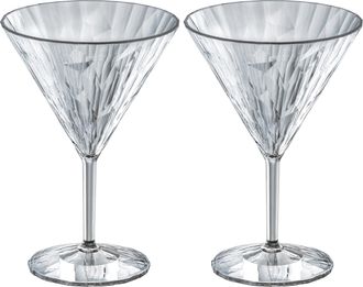 Koziol Superglas Club No. 12, 2 St&uuml;ck, 250 ml, Martini-Glas aus kristallklarem Kunststoff, luxuri&ouml;s, unzerbrechlich, wiederverwendbar, Party, Camping, 2er Se