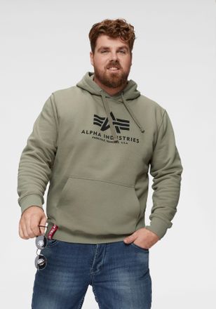 Alpha Industries Kapuzensweatshirt ALPHA INDUSTRIES Basic Hoody, Herren, Gr. XXL, grün (olive), angeraute Sweatware, Obermaterial: 80% Baumwolle, 20% Polyester, bedruc