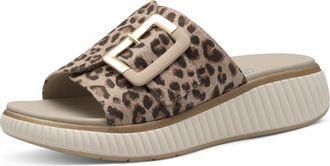 Jana Damen Pantoletten mit Schnalle Vegan, Mehrfarbig (Leopard), 41 EU