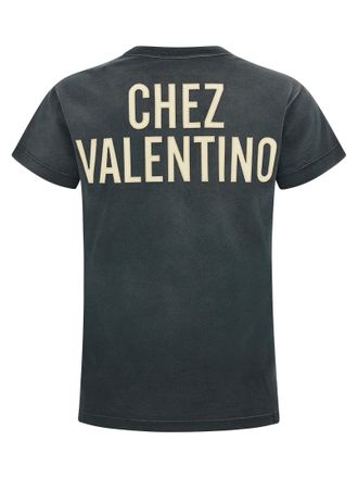Valentino Garavani Womens Gray Cotton T-Shirt