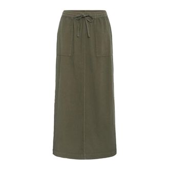 Kaffe Blattrock mit Seitenschlitzen - - Skirts - Damen - Gr&uuml;n - XS