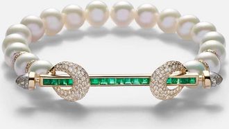 Ananya Armband Chakra aus S&uuml;&szlig;wasserperlen mit 18kt Gelbgold und Edelsteinen