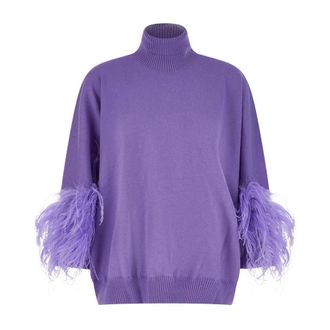 Alberta Ferretti Figurbetontes Rollkragenshirt - - Knitwear - Damen - Lila - S