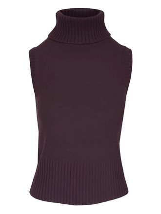 Veronica Beard haut sans manches Mazzy &agrave; col roul&eacute; - Violet