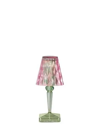 Kartell Battery, Lampe de table &agrave; batterie, H 30 cm, Rose/Menthe