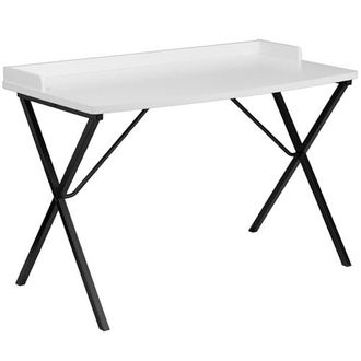 Flash Furniture Computer-Schreibtisch, Stahl, schwarze Laminat-Tischplatte/schwarzes Gestell, 60 x 120 x 80 cm