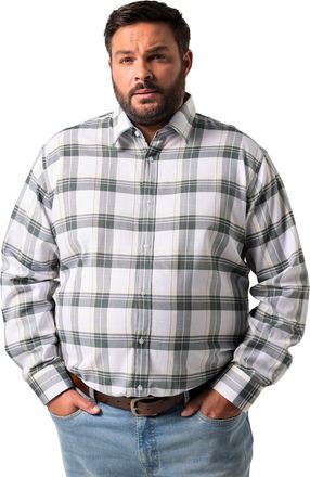 Men Plus Herren gro&szlig;e Gr&ouml;&szlig;en &Uuml;bergr&ouml;&szlig;en Menswear L-8XL Men+ Karohemd, Langarm, Kentkragen, Comfort Fit, bis 8 XL dunkel gr&uuml;n 8XL 841606449-8XL