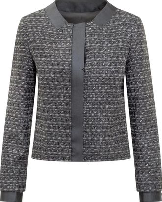 Emporio Armani Femme, Vestes, Gris, Taille: 40 FR Veste en tweed Lurex