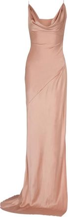 Balmain Drapierte Satin-Schlitzkleid - - Dresses - Damen - Rosa - M