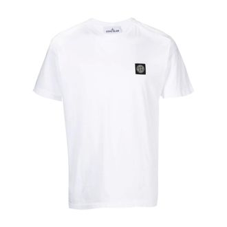 Stone Island T-shirt Slim Fit avec Logo - Homme - Tops - Blanc - Taille: M