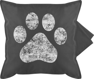 Shirtracer Kissenbezug - Deko Kissen Hobby - High Five Hunde Pfote - 50 x 50 cm - Grau - paw sofakissen Hund Paws kopfkissen Pfoten kissenhülle Beagle kissenbezü
