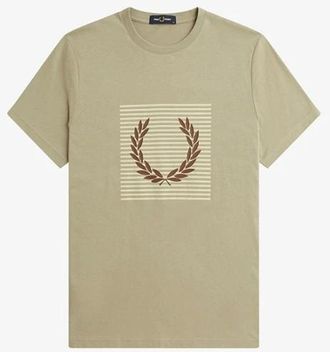 Fred Perry Homme, Tops, Beige, Taille: L T-shirt &agrave; col rond