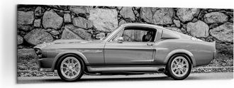Arttor Panorama Bilder auf Leinwand 160x50cm Leinwandbild Auto Ford Mustang Groß XXL Wanddeko Bild Schlafzimmer Küche Wandbilder Dekoration Wohnzimmer Wall D