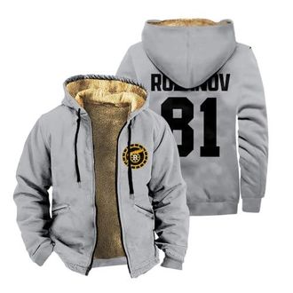 Generic Heated Rivalry Merch Ilya Rozanov Manteau zipp&eacute; Femmes Hommes Manches Longues Veste Casual Streetwear Hiver Parka, gris, XXS