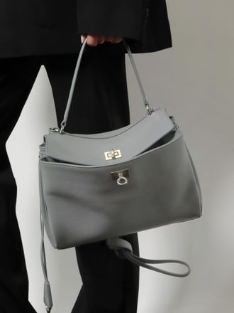 Balenciaga Womens Crossbody Bag Rodeo Grey Leather Shoulder