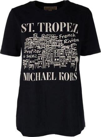 Michael Kors Femme, Tops, Bleu, Taille: 40 FR Logo T-Shirt
