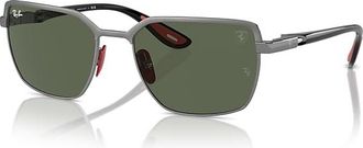 Ray-Ban Rb3743m Scuderia Ferrari Collection Sonnenbrillen Schwarz Fassung Grün Glas 58-19