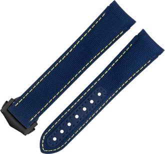 Generic F&uuml;r AT150 300 Planet Ocean Uhrenarmband mit gebogenem Ende, 20 mm, gelbe Linie, hochdichtes Nylon-Uhrenarmband