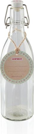 Leifheit Flasche Facette 500ml, Einmachflasche mit Bügelverschluss, Glasflasche ideal für Selbstgemachtes, Öle und Essig, Likörflasche, Bügelflasche, spülmasch