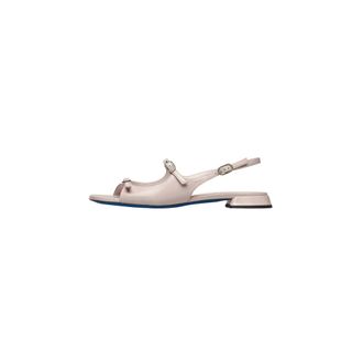 Loriblu Sandalen aus gl&auml;nzendem Leder mit Riemen - - Shoes - Damen - Beige - 38 EU