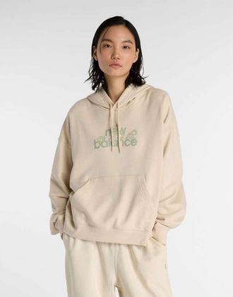 New Balance Flower - Sweat &agrave; capuche - Bisque-Brown