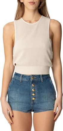 Elisabetta Franchi Femme, Tops, Beige, Taille: 34 FR Top Tricot Sans Manches