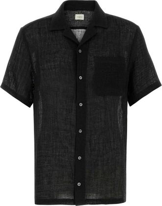 Le Kasha Homme, Chemises, Noir, Taille: L Botad Linen Shirt