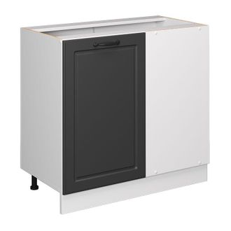 Vicco Eckunterschrank R-Line, Anthrazit Landhaus, 86 cm ohne Arbeitsplatte