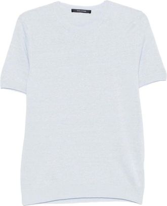 Tagliatore Homme, Pulls, Bleu, Taille: L Fine Knit Crew Neck