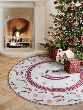 Villeroy & Boch Toys Delight Limited Edition Rocking Horse - Baumrock Weihnachten, Christbaum Teppich Rund, Weihnachtsbaumdecke, Christbaum Decke, Tannenbaum & Weihna