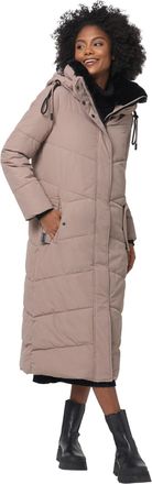 Navahoo Damen Winterjacke warmer Wintermantel Parka Winter Jacke lang gesteppt B976 [B976-Hinguck-Taupe-Grey-Gr.XS]