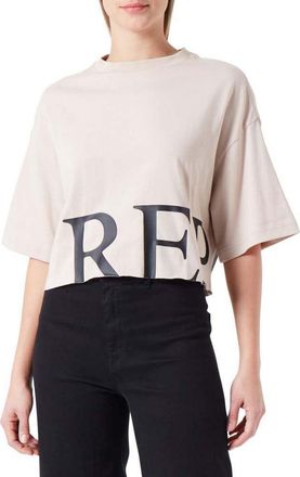 Replay Damen T-Shirt Kurzarm aus Baumwolle, Light Beige 893 (Beige), XXS