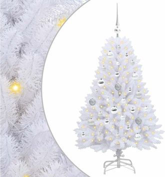 vidaXL K&uuml;nstlicher klappbarer Weihnachtsbaum Wei&szlig; 120 cm PVC und Stahl vidaXL