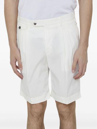 Pantaloni Torino bermuda à design plissé - Blanc