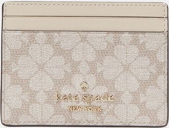 Kate Spade New York Kate Spade Signature Spade Flower Kartenetui, Klein Schmal f&uuml;r Frauen in Dunkles Beige Mehrfarbig | PVC