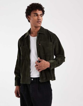 Levi's Hemd mit Rei&szlig;verschluss in Khaki-Gr&uuml;n