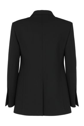 Ferragamo Mens Contrasting Lapel Tuxedo Blazer Black Virgin Wool; Polyester Suit & Dinner Jackets