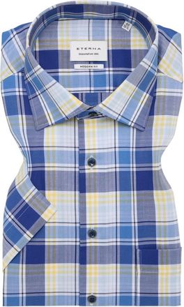 Eterna Kurzarmhemd mit Karomuster und Brusttasche, Modern Fit in