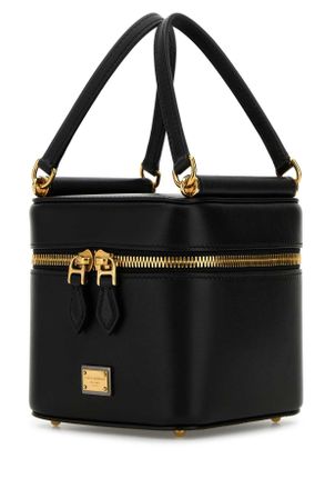 Dolce & Gabbana Womens Black Leather Sicily Cube Handbag Nero Borse A Mano