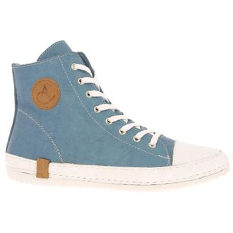 Andrea Conti Damen Stiefelette High Top Sneaker Boot Coole Applikationen 0025902, Größe:40 EU, Farbe:Blau